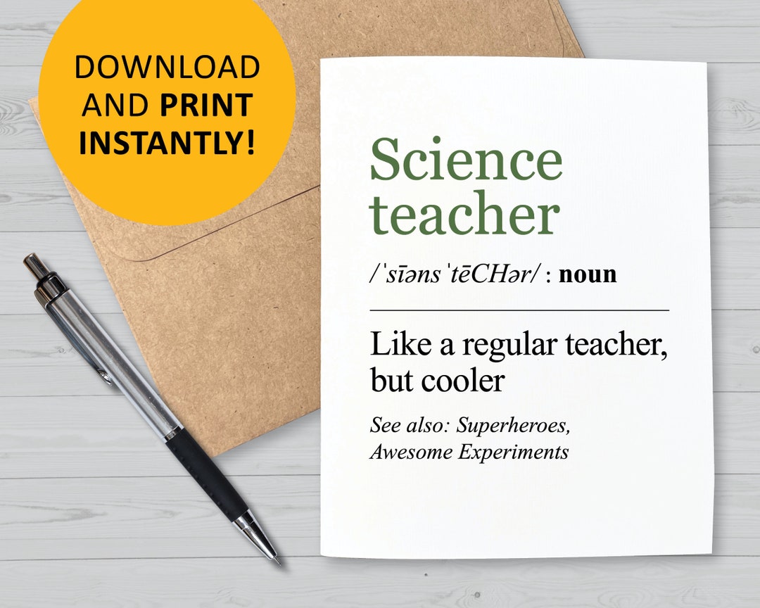 Science Teacher Card, Funny Cards From Students, Kids, Teachers ...