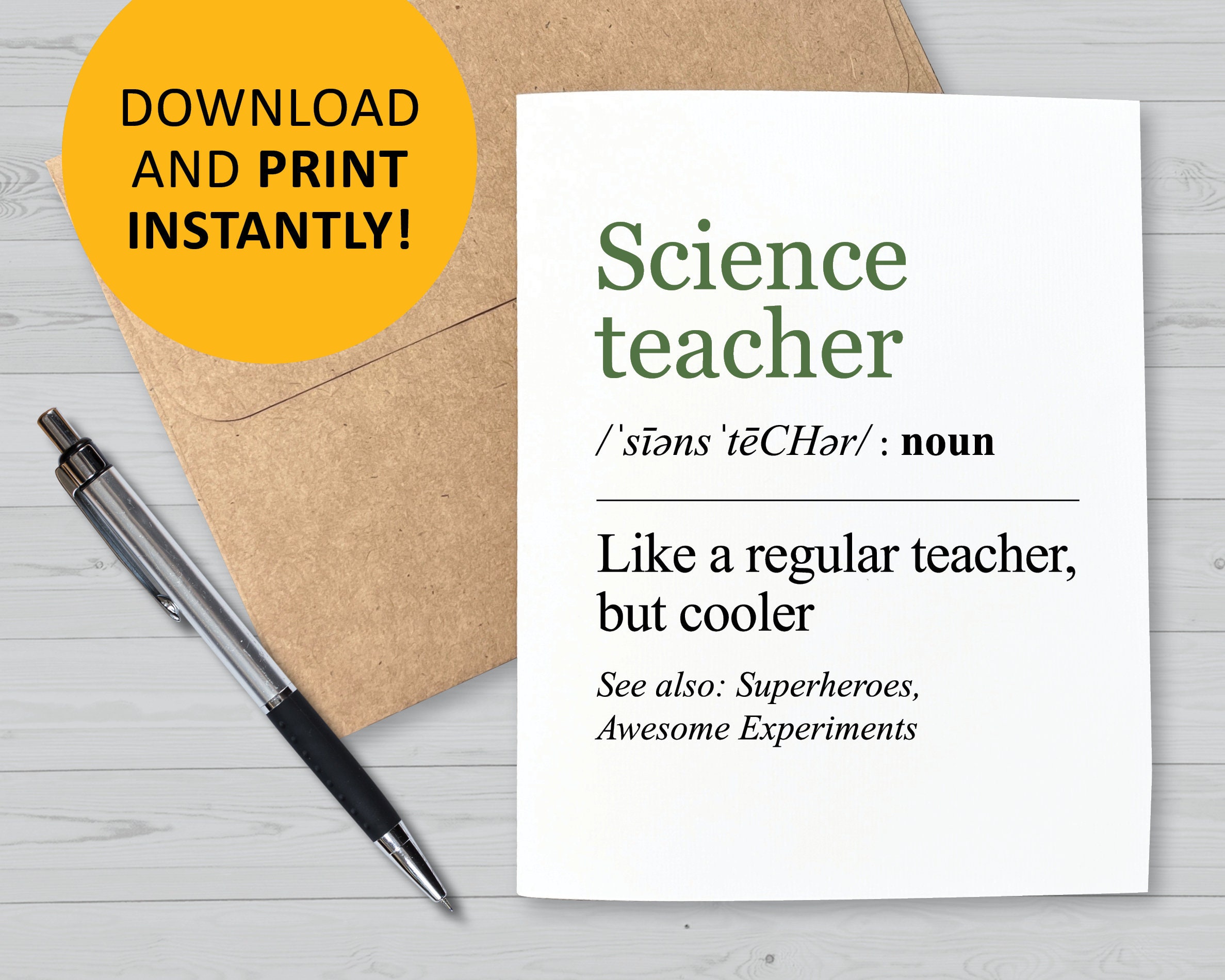 Science Teacher Card, Funny Cards From Students, Kids, Teachers ...