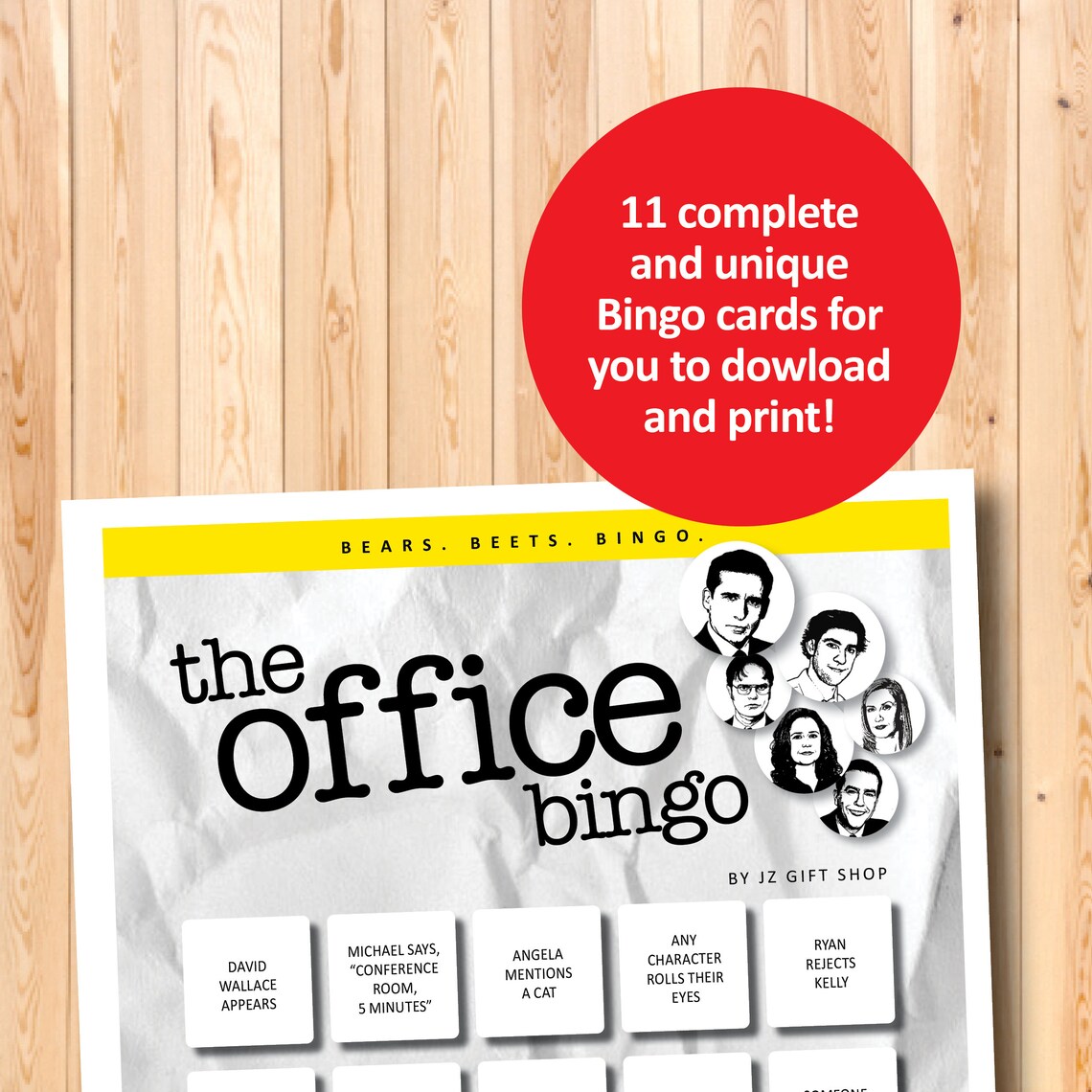 The Office TV Show Bingo Boards, Printable Bingo Game Cards, Instant ...