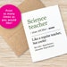 Science Teacher Card, Funny Cards From Students, Kids, Teachers ...