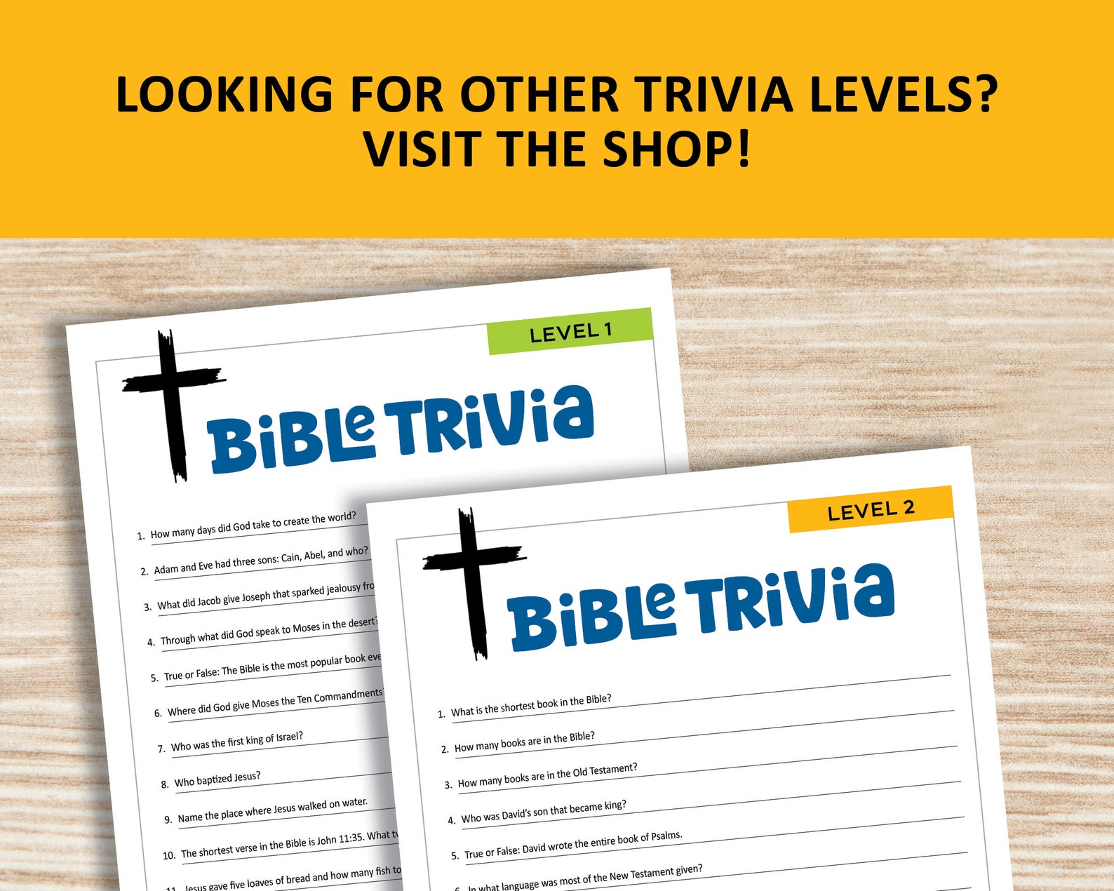 Bible Trivia Game, Printable, Hard Questions, Christian Faith Instant ...