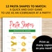 Pasta Shape Game, Matching Printable, Italian Cooking, Instant Download ...