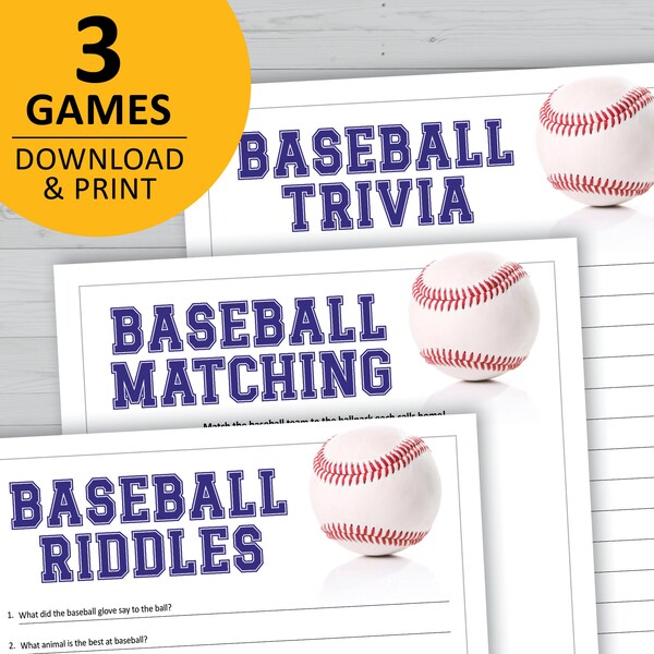 Baseball Riddles - Etsy
