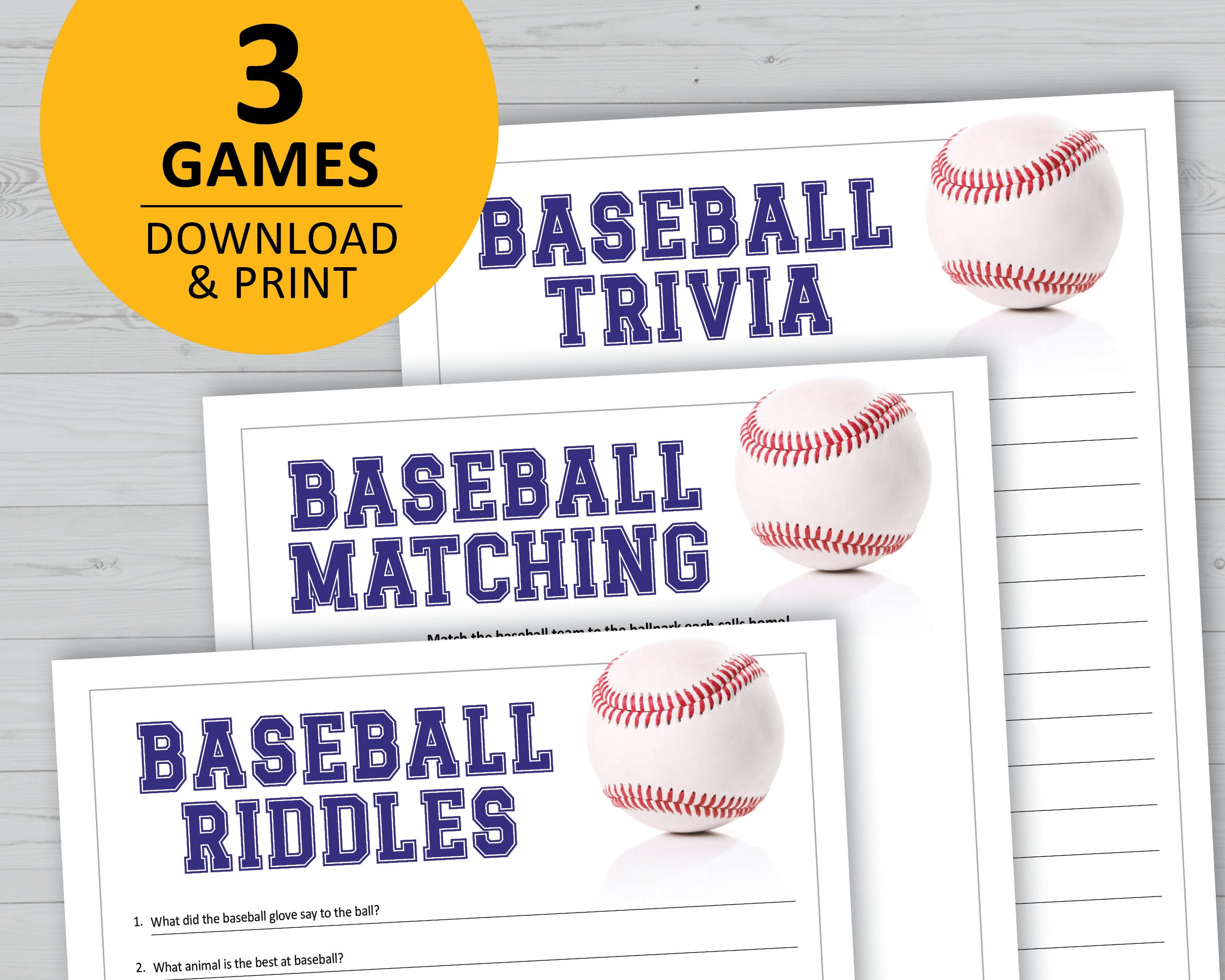 Baseball Games Bundle, Sports Printable, Instant Download, Party ...