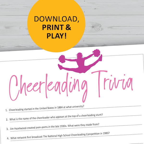 Cheerleading Printable - Etsy
