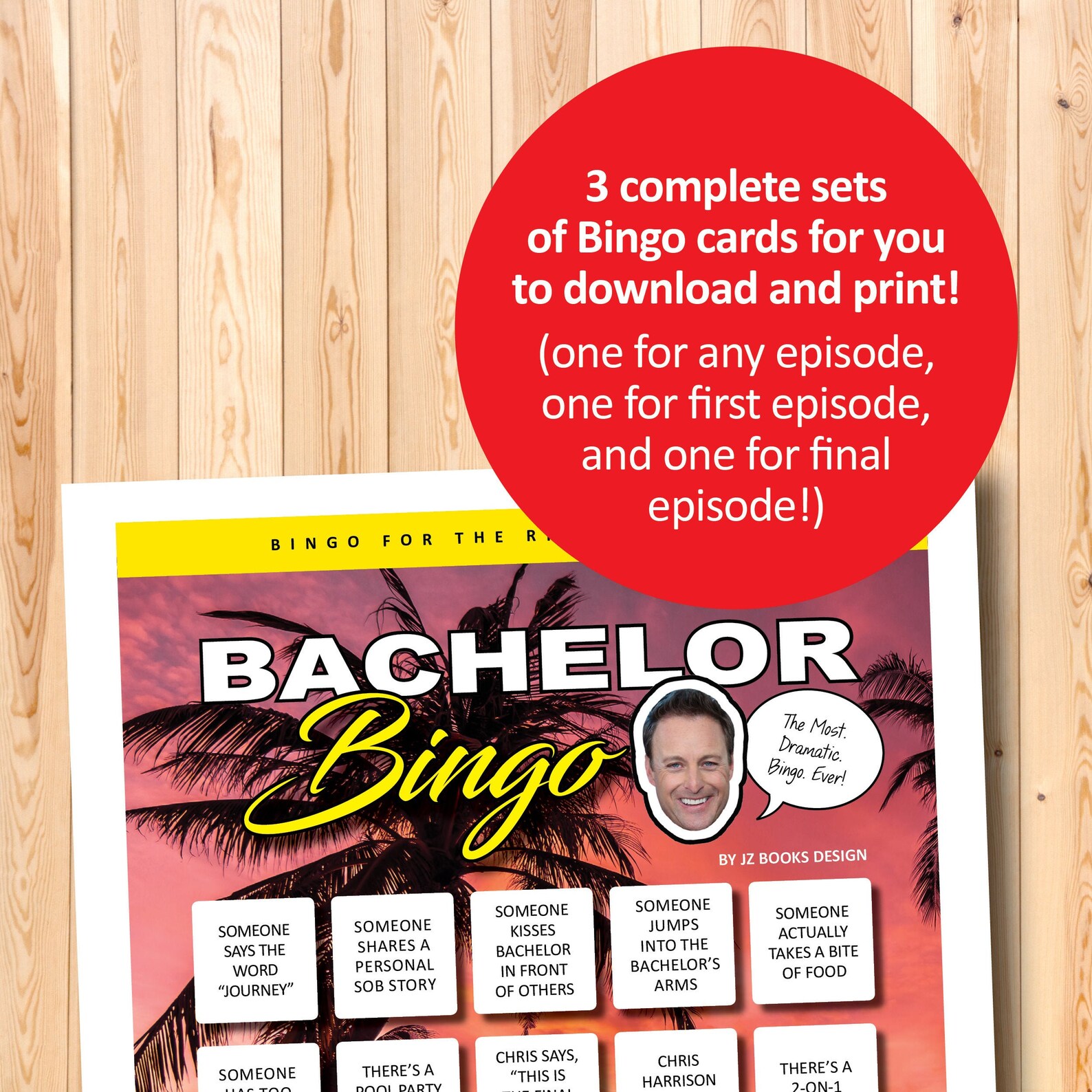 The Bachelor TV show bingo boards printable bingo game | Etsy