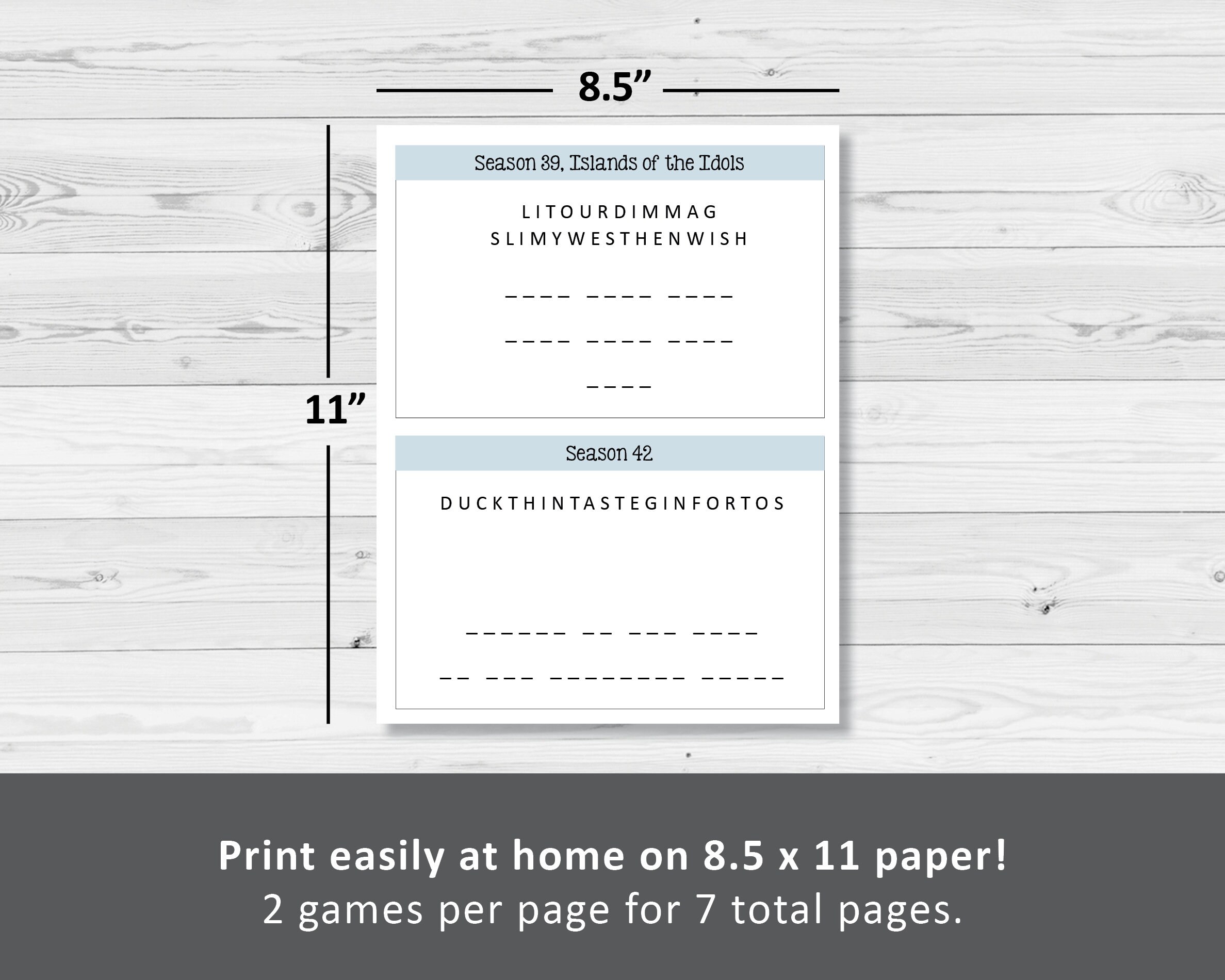 Survivor Tv Show Game, Word Scrambles, Watch Party Printable ...