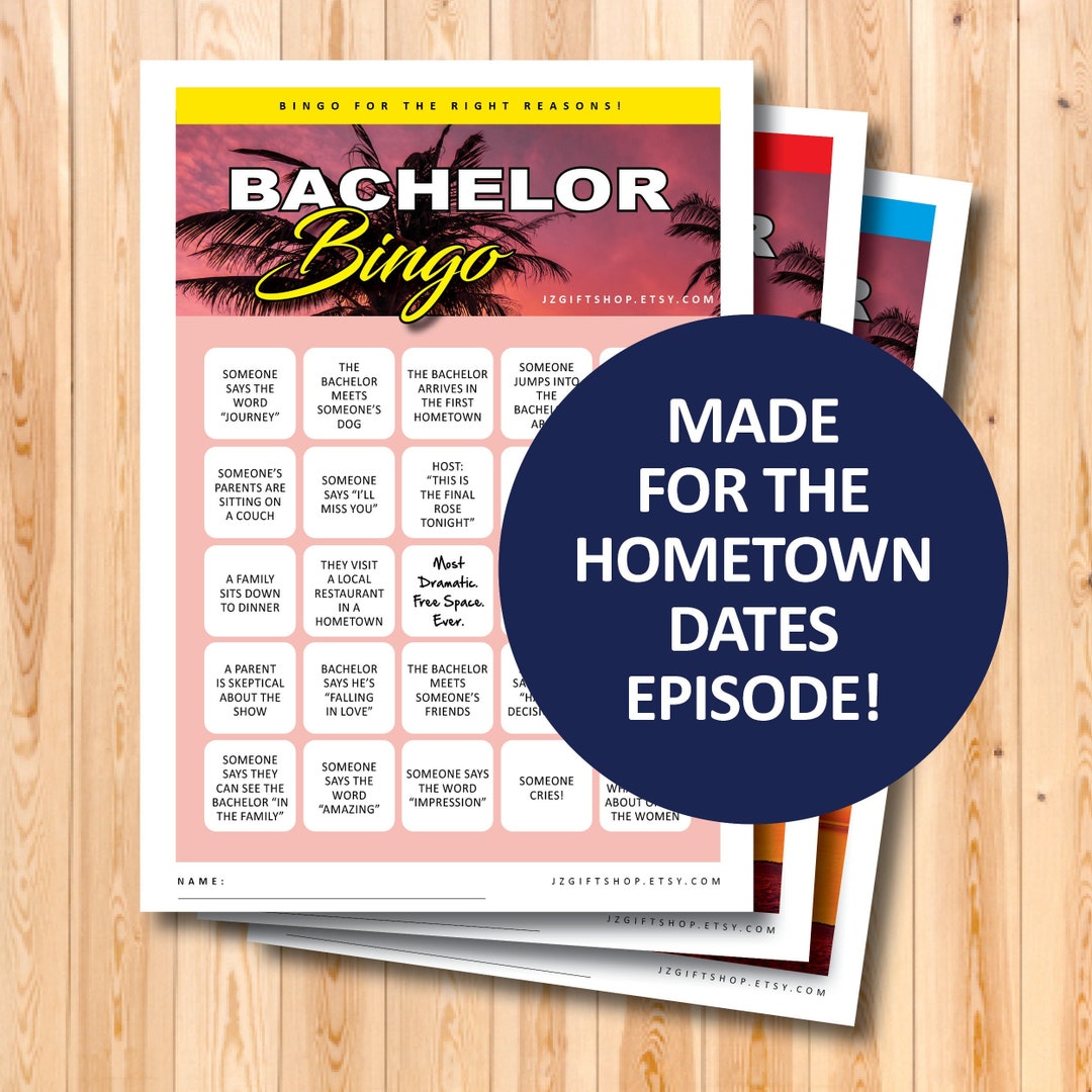The Bachelor Bingo Boards, Hometown Dates Episode, Tv Show Printable ...