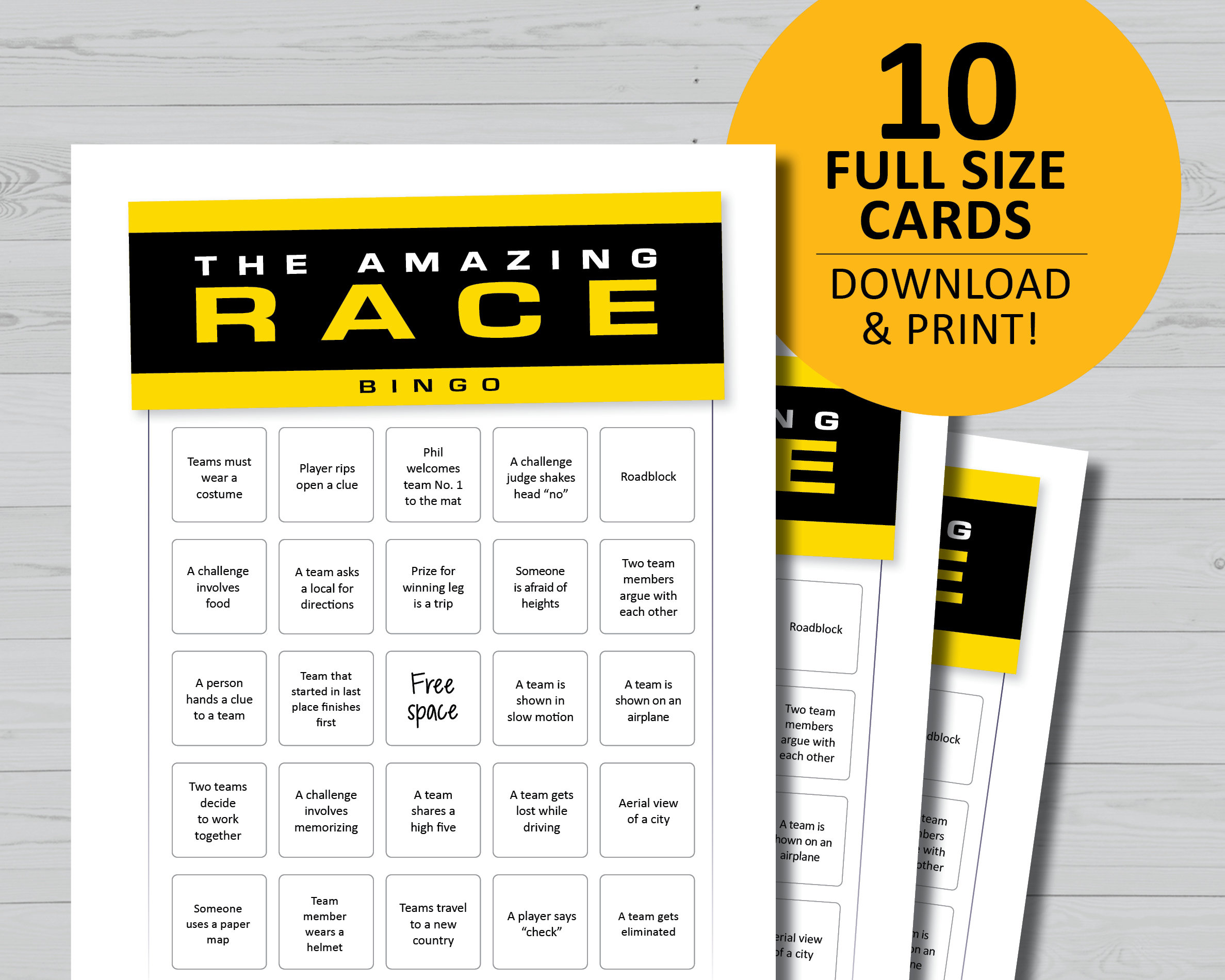 Amazing Race Clue Cards Printable