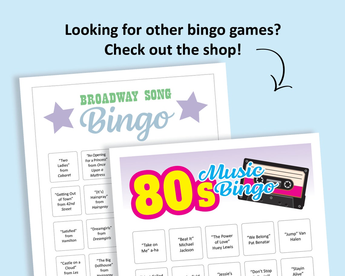 1970s Music Bingo Boards 70s Printable Game Instant - Etsy