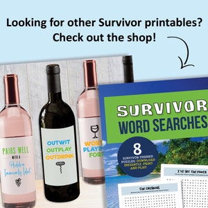 Survivor Photo Booth Signs, TV Show Printable Decorations, Digital ...