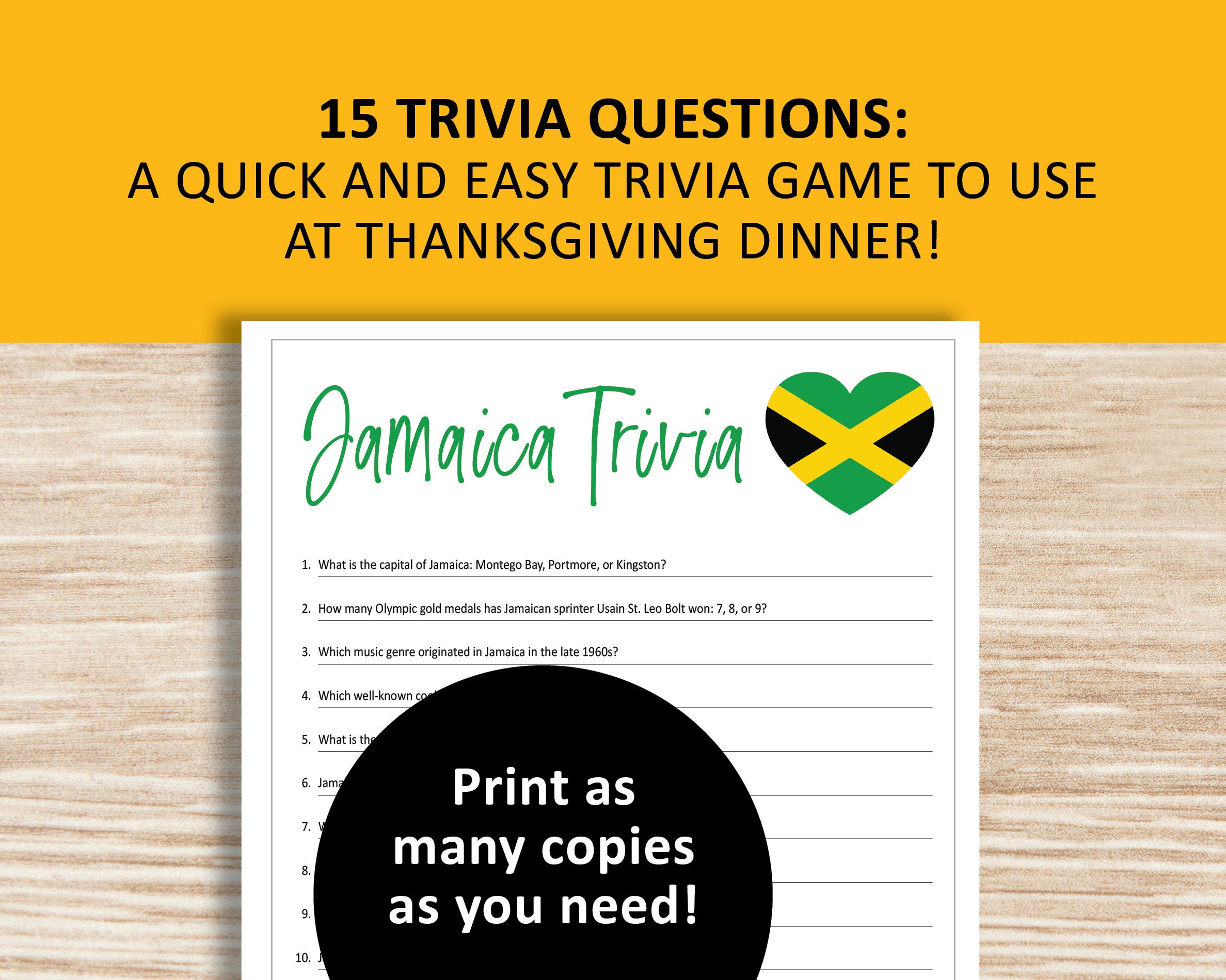 Jamaica Trivia Game Printable, Caribbean History Questions, Instant ...