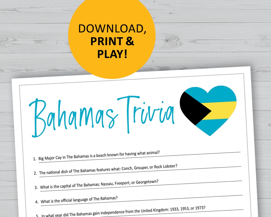 Bahamas Trivia Game Printable, Caribbean History Questions, Instant ...