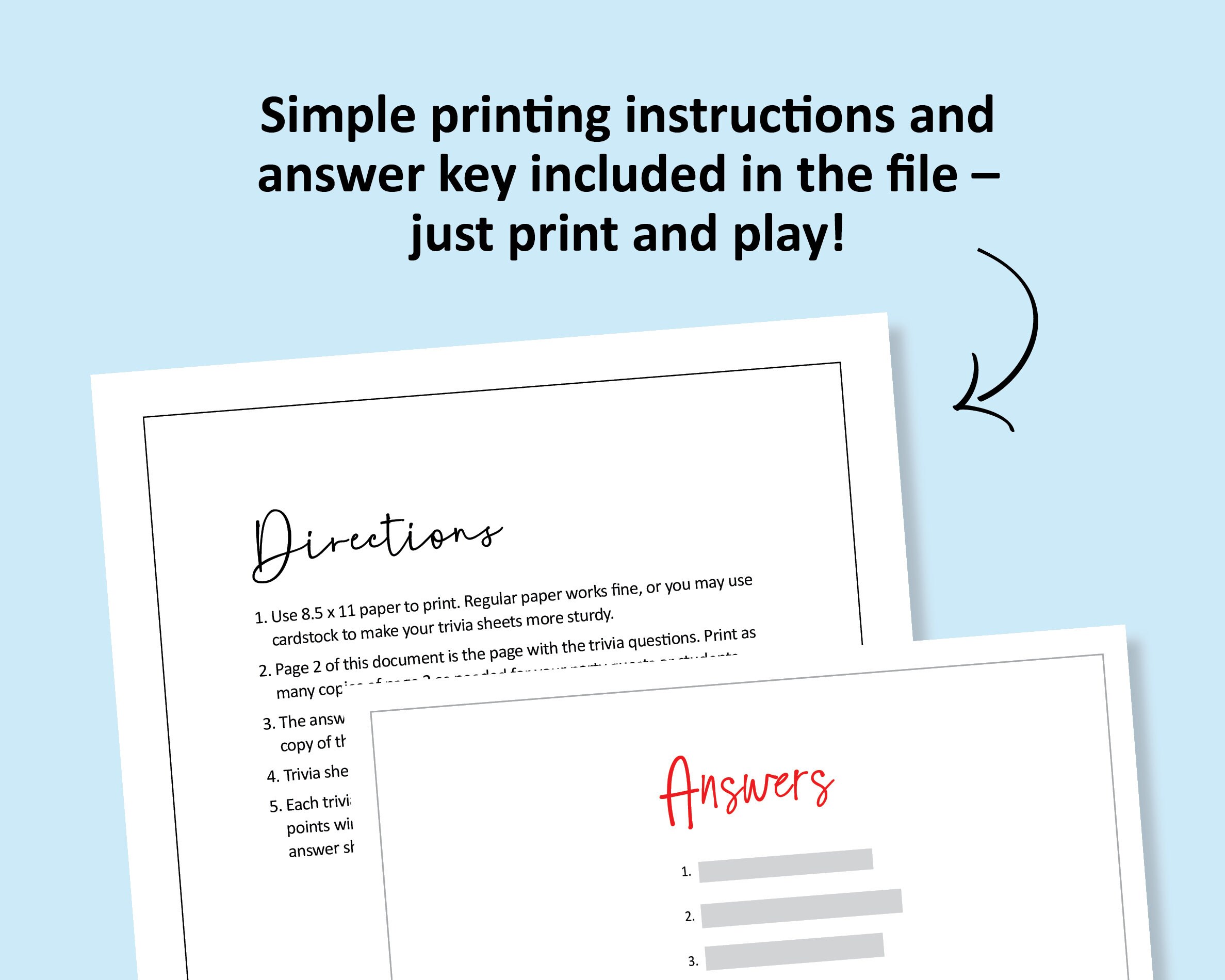 French Fries Trivia Game Printable Instant Download Fast - Etsy