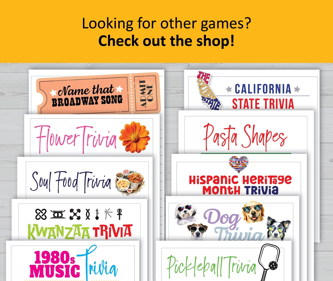 Name That Decade Trivia Game, History, Pop Culture Printable Games ...