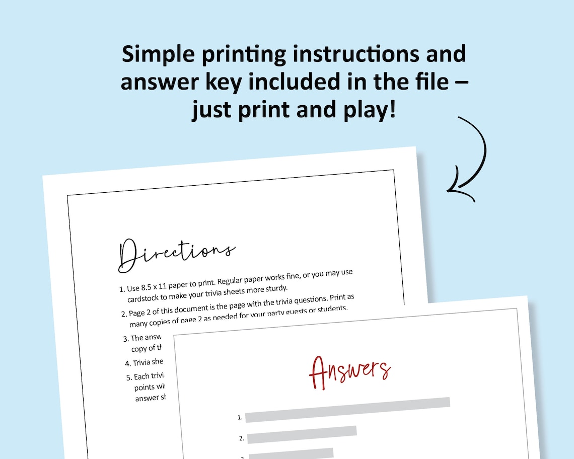 Bacon Trivia Game, Food Printable, Instant Download, Brunch Game ...