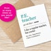 PE Teacher Card, Funny Cards From Students, Gym Teachers Appreciation ...