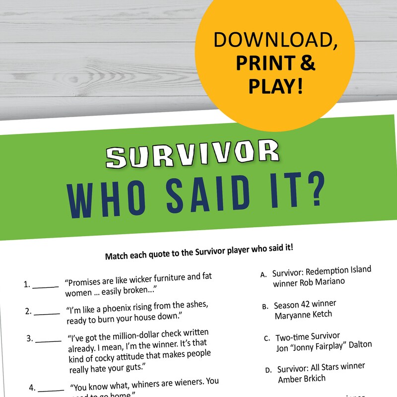 Survivor Replica Puzzles - Etsy