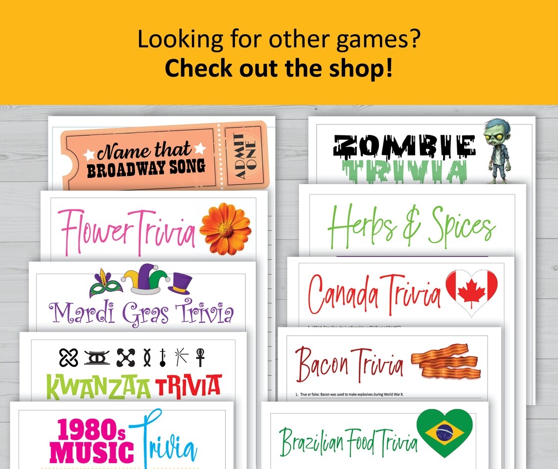 Karaoke Trivia Game, Party Printable, Instant Download Games, Music ...