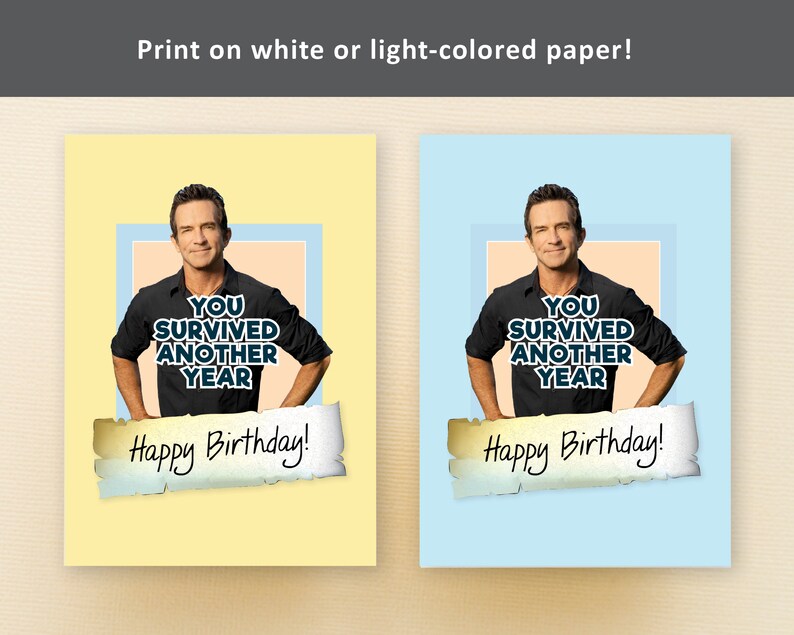 Survivor Tv Show Birthday Card, Printable Greeting Cards, Digital ...
