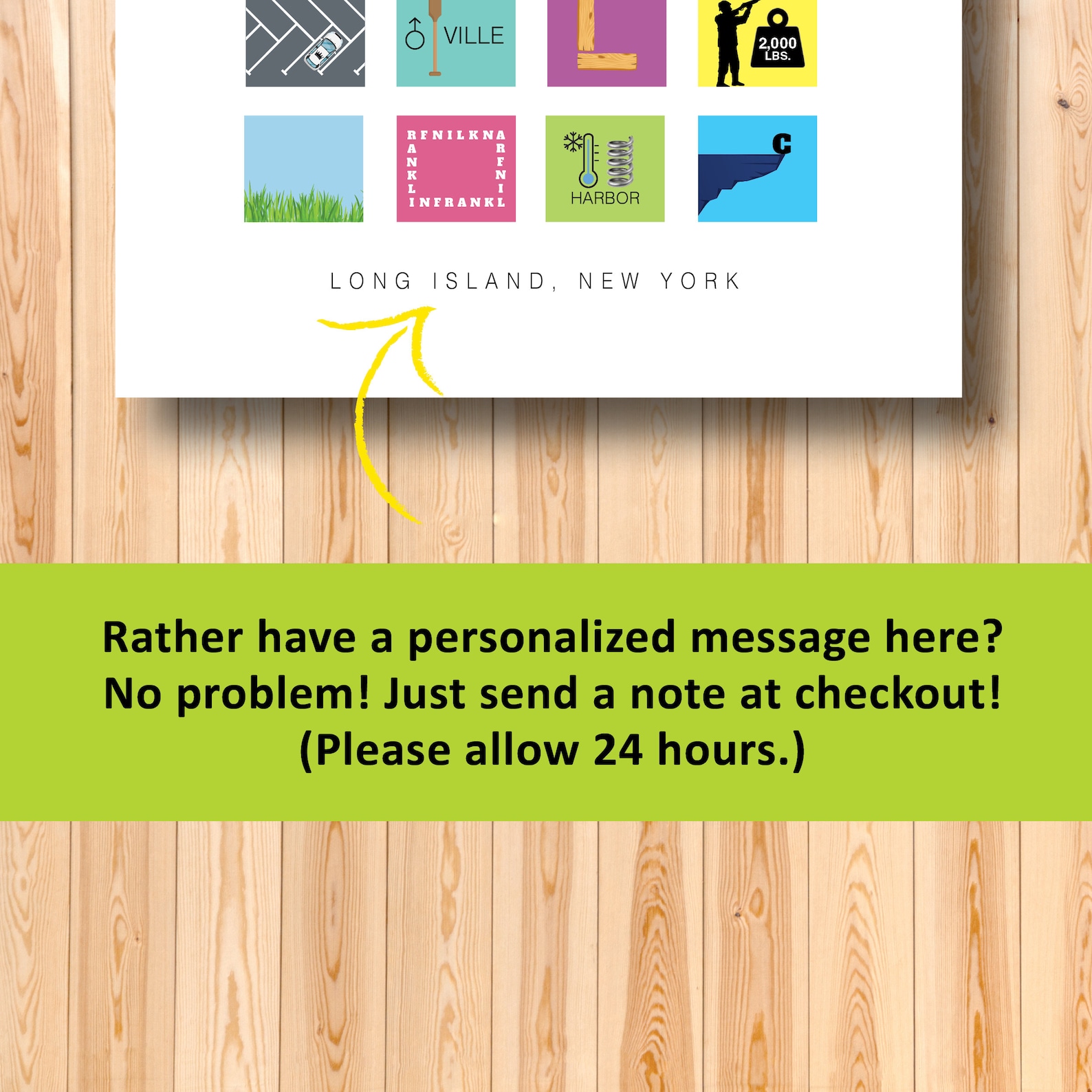 Long Island Town Names Rebus Puzzle Card Pictogram Puzzle | Etsy Hong Kong