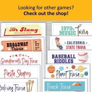 1970s Slang Game, Matching Printable, 70s Theme Party, Decades Trivia ...