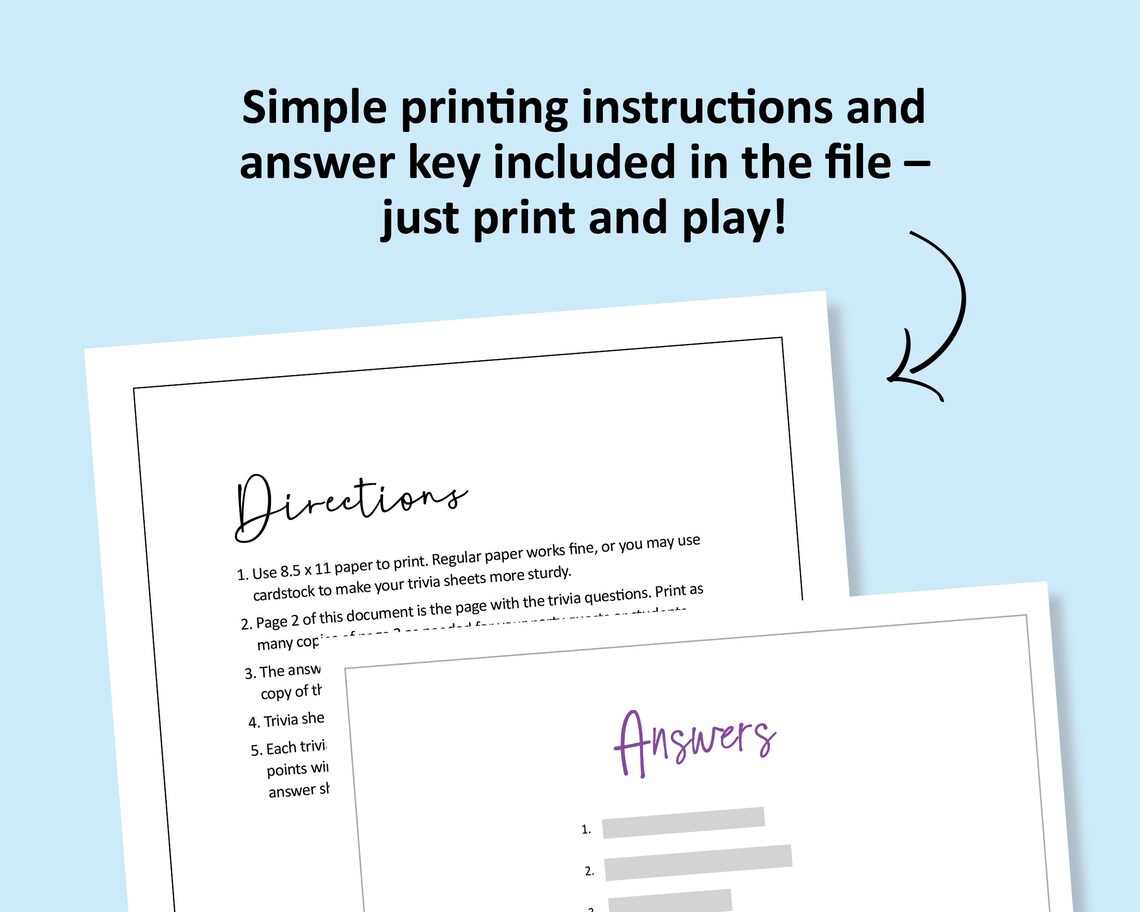 Pie Trivia Game, Dessert Printable, Instant Download, Dinner Party ...