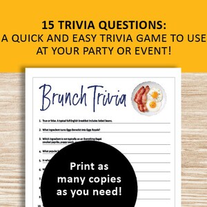 Brunch Trivia Game, Breakfast Questions, Food Printable, Instant ...