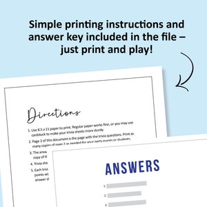 North Carolina Trivia Game, Printable, U.S. State Instant Download ...