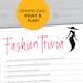 Fashion Trivia Game, Designers Printable, Instant Download, Party Games ...