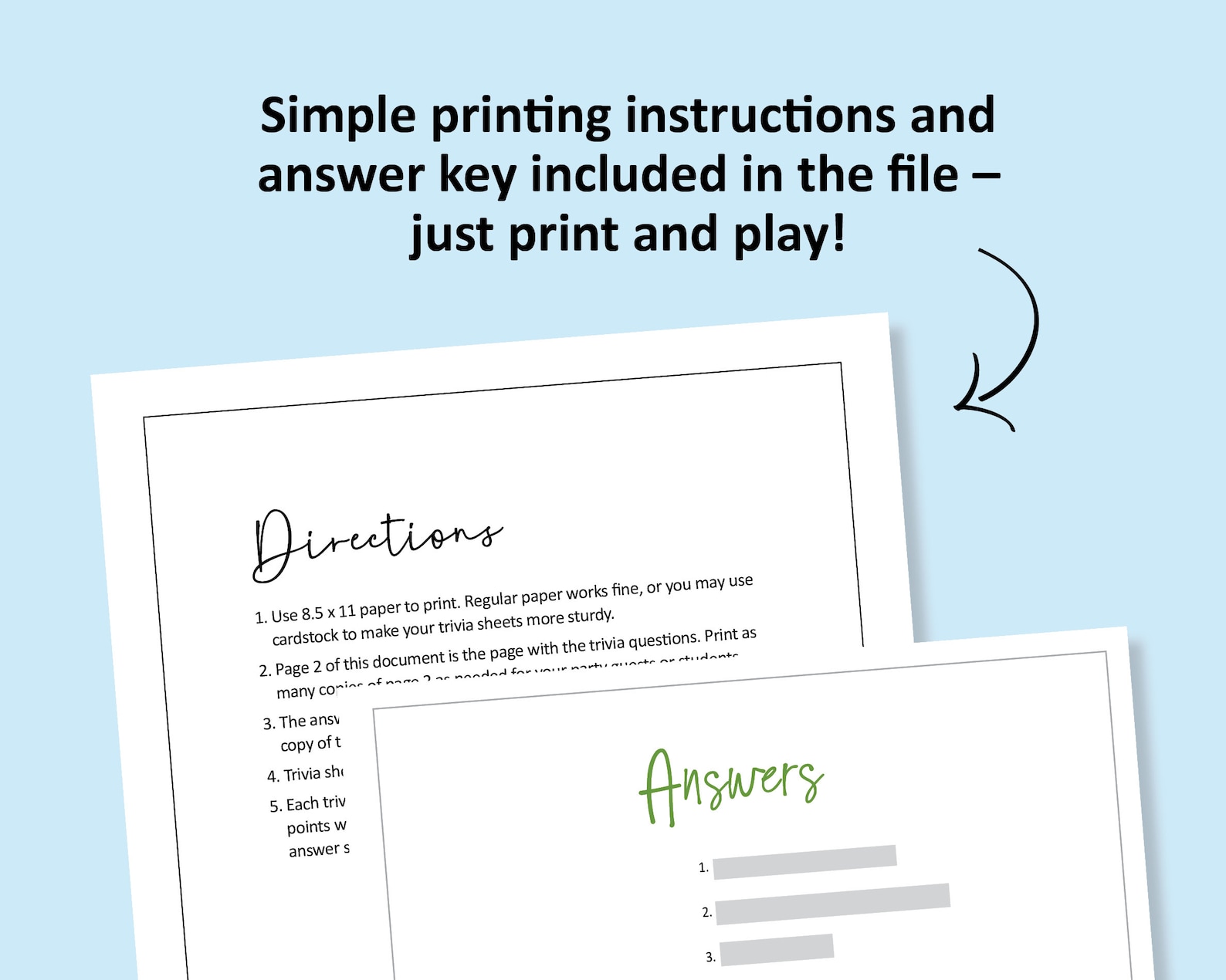 Pickle Trivia Game Printable, Instant Download, Party Games, Questions ...