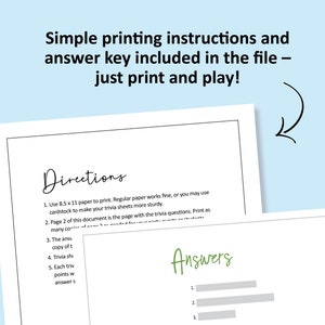 Pickle Trivia Game Printable, Instant Download, Party Games, Questions ...