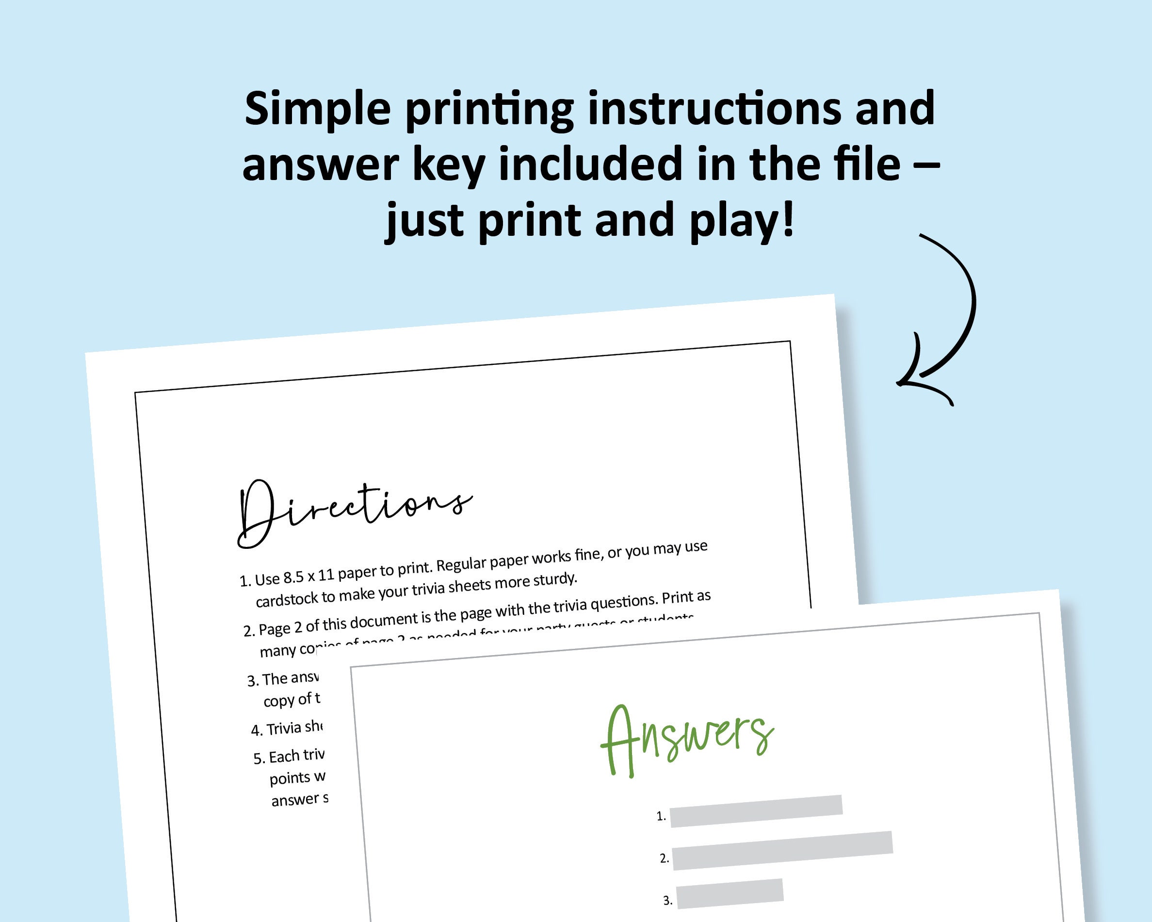 Pickle Trivia Game Printable, Instant Download, Party Games, Questions ...
