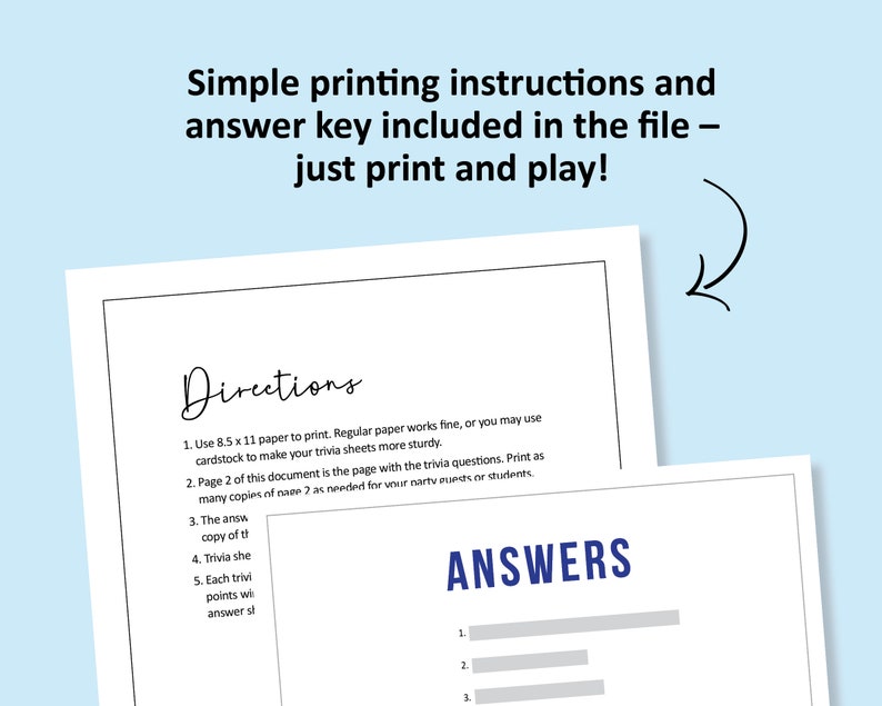 Wisconsin Trivia Game, Printable, U.S. State Instant Download, Family ...