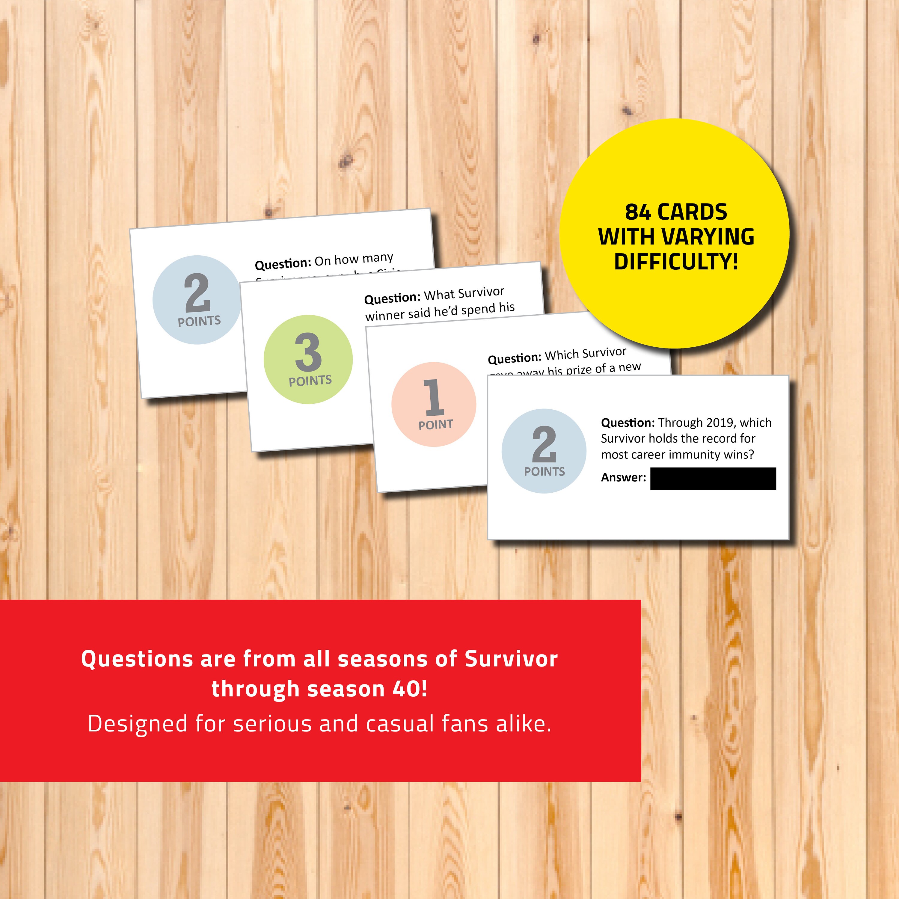 The Survivor Trivia Card Game, Tv Show Games, Survivor Fan Gift ...