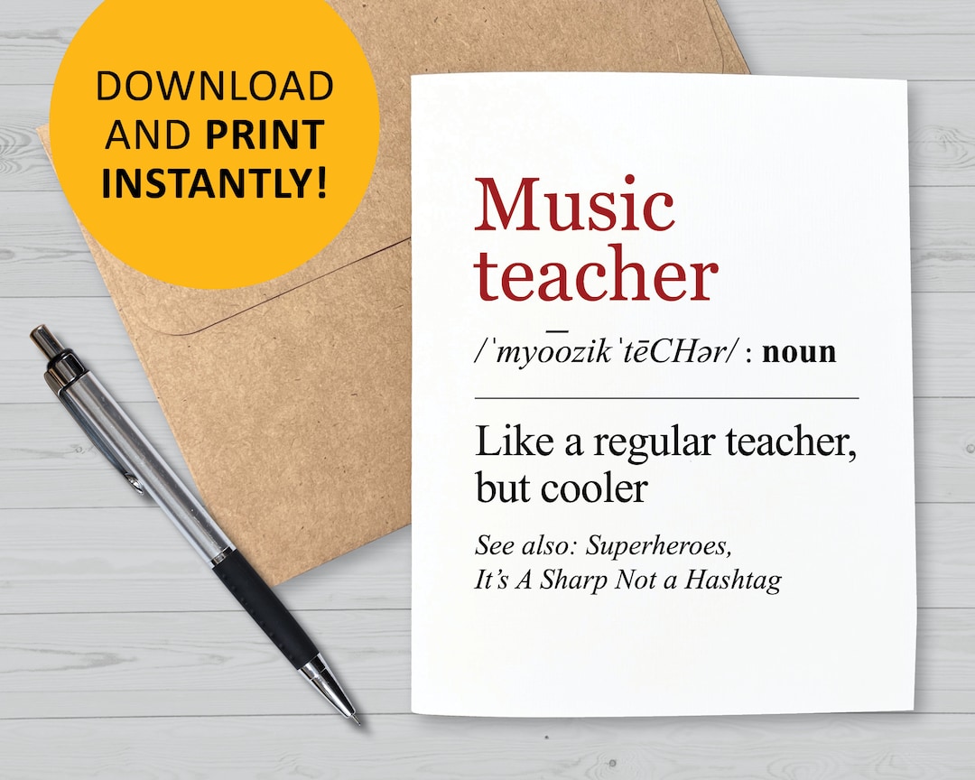 Music Teacher Card, Funny Cards From Students, Band, Orchestra Teachers ...