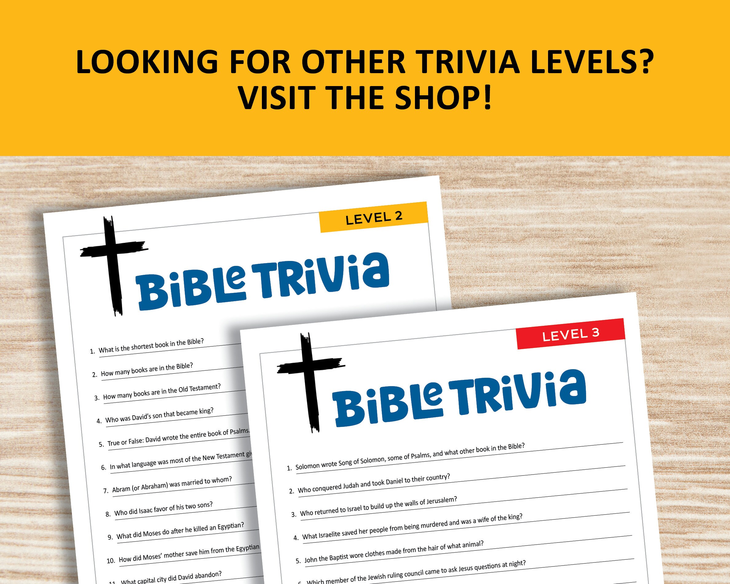 Bible Trivia Game, Printable, Easy Questions, Christian Faith Instant ...