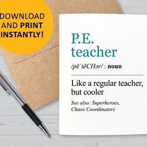 PE Teacher Card, Funny Cards From Students, Gym Teachers Appreciation ...