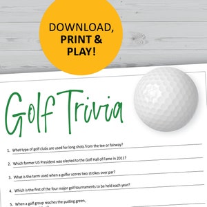 Golf Trivia Game, Sports Printable, Instant Download - Etsy