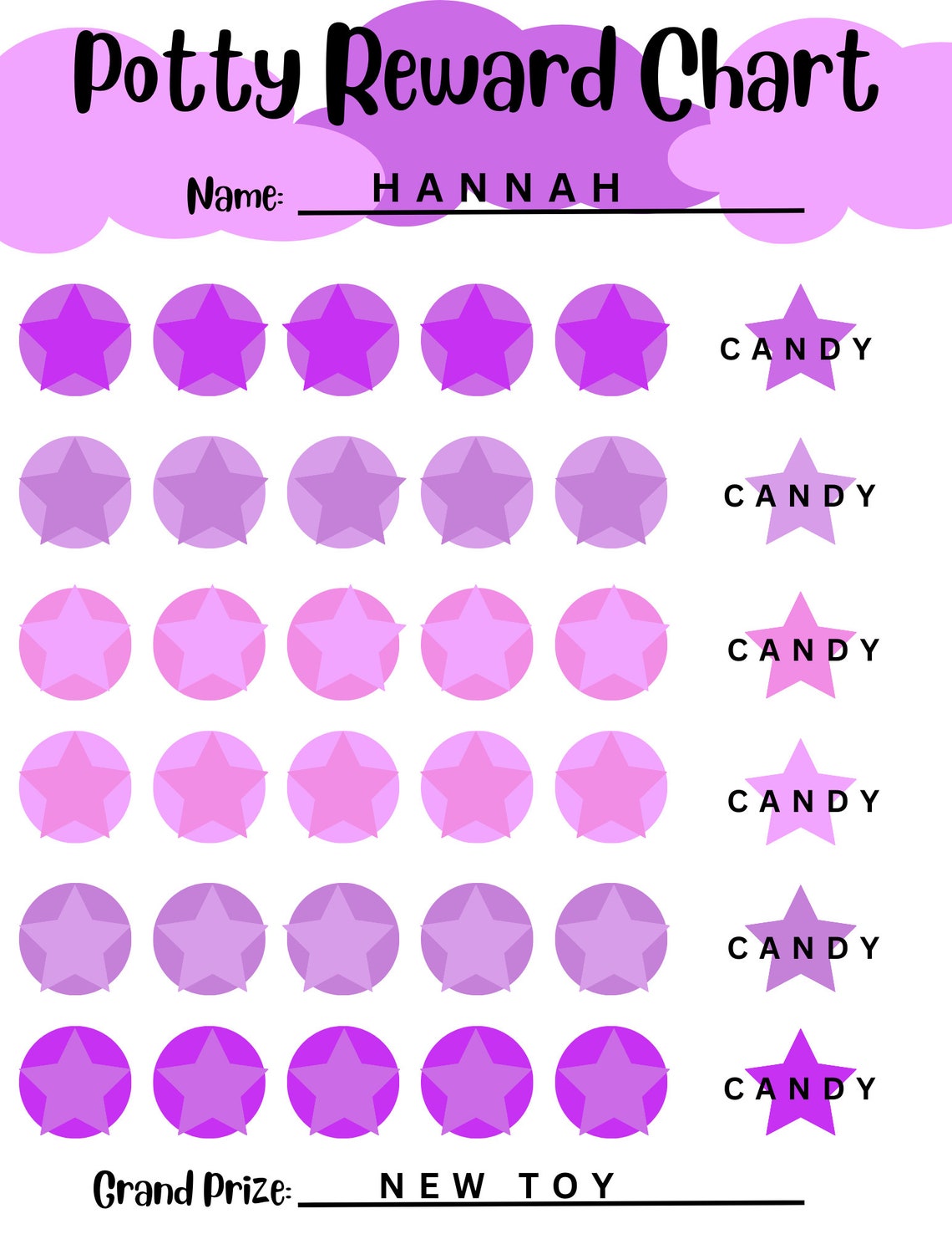 Printable Potty Reward Chart Kids Potty Reward Chart Potty - Etsy