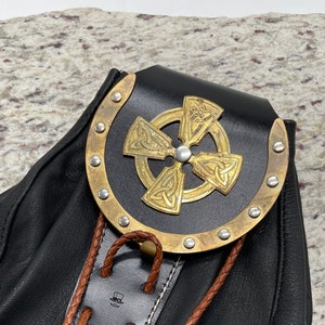Celtic Cross Leather Sporran – Scottish Kilt Pouch, Viking Renaissance ...