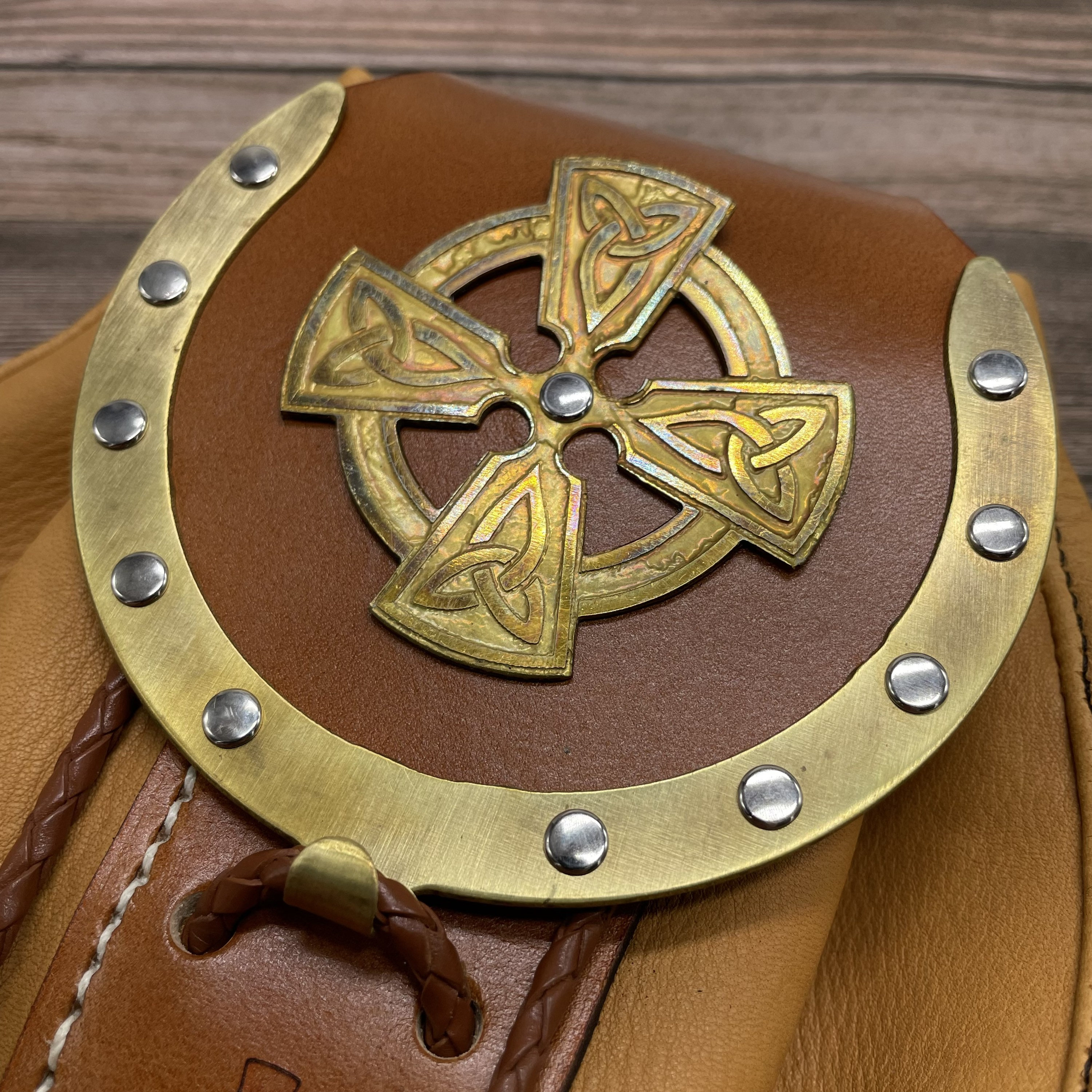 Celtic Cross Leather Sporran – Scottish Kilt Pouch, Viking Renaissance ...