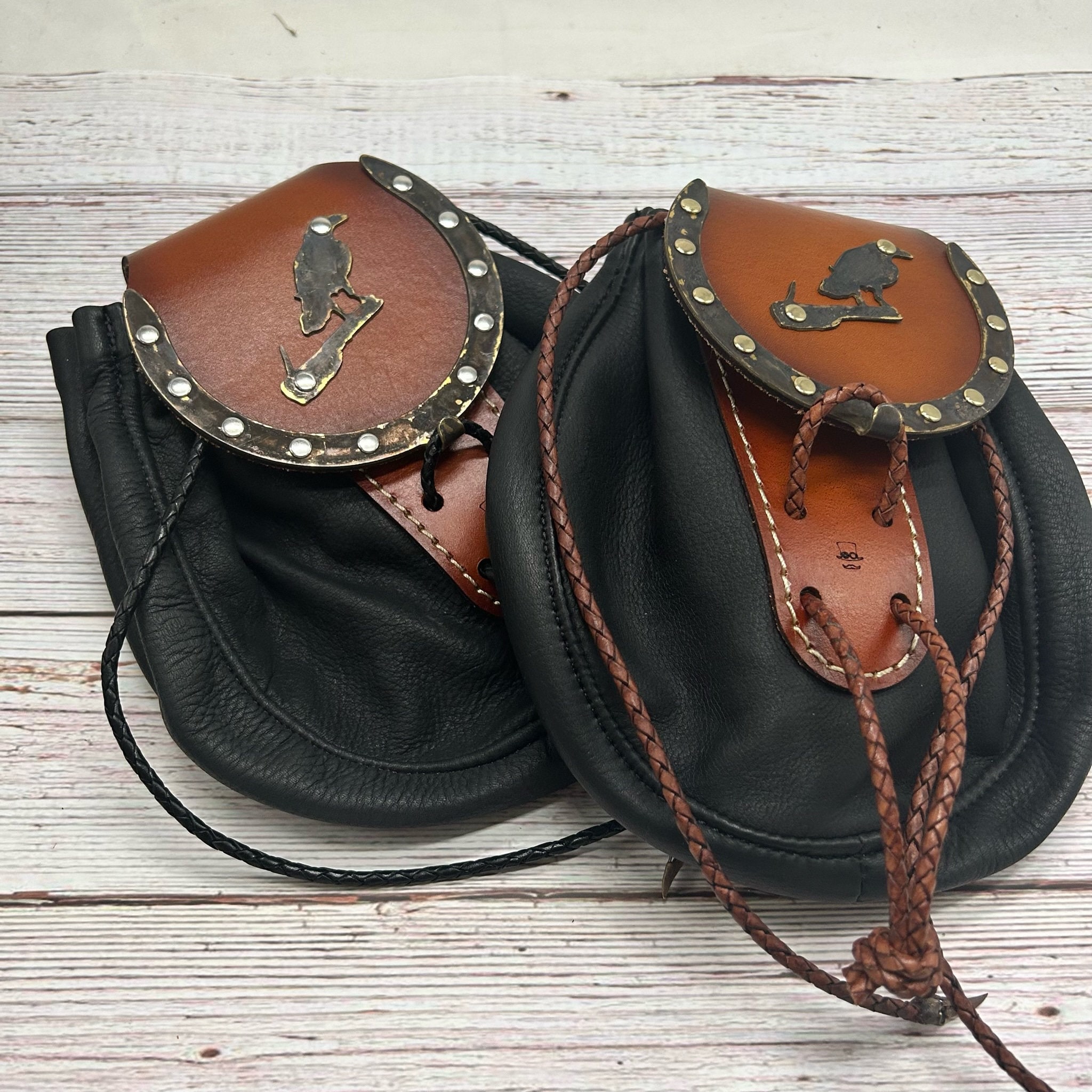 Raven Leather Sporran Raven Celtic Pouch Highland Bag Viking Pouch Belt ...
