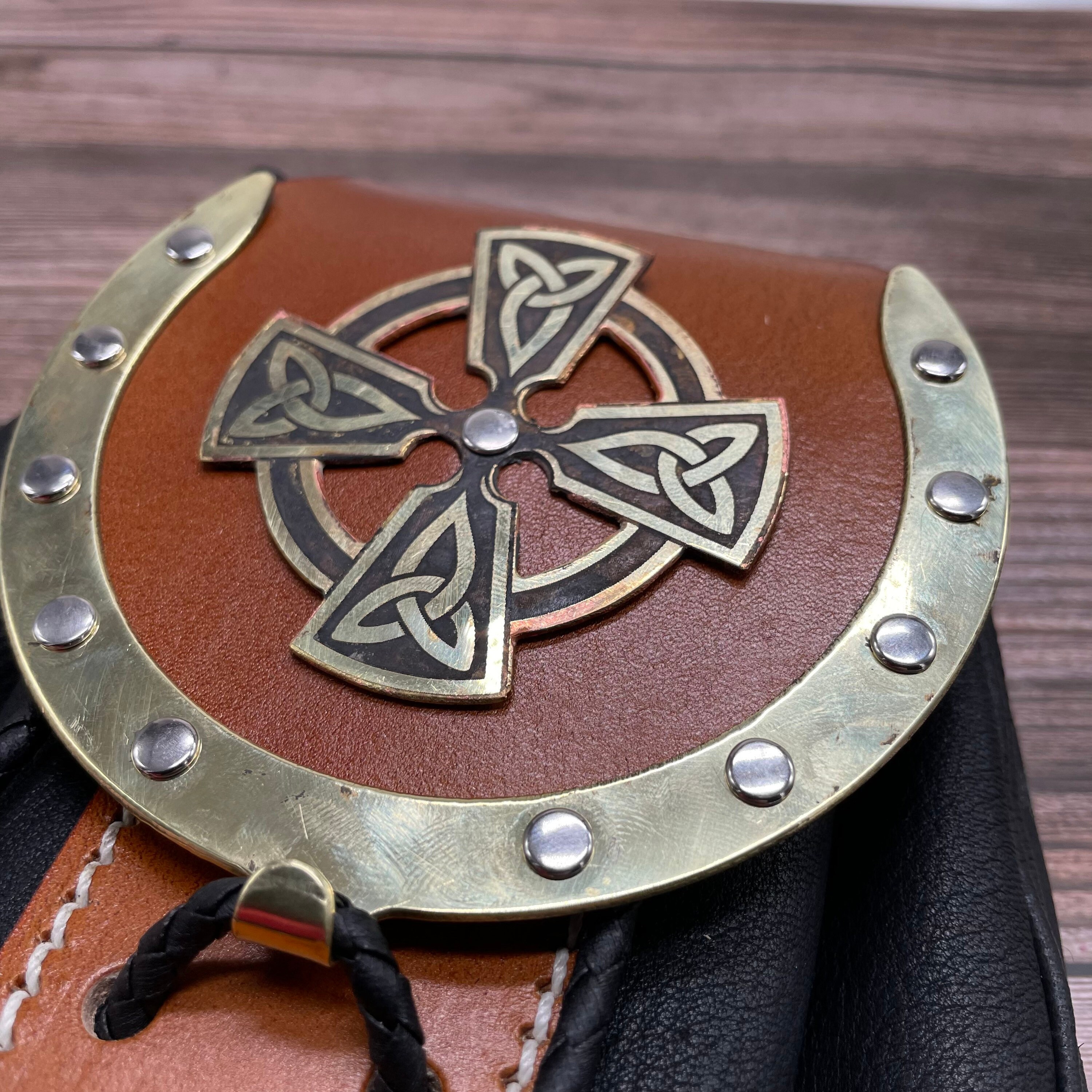 Celtic Cross Leather Sporran – Scottish Kilt Pouch, Viking Renaissance ...