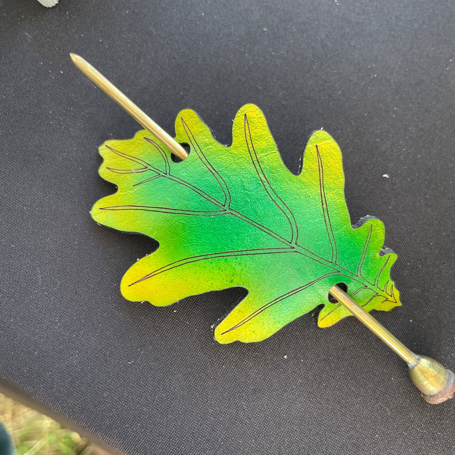 Oak Leaf Hair Pin | Acorn | Oak | Hair Stick | Hair Pin | Brass | Hair ...