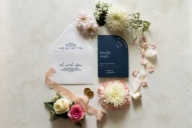 Modern Wedding Invitations, Unique, Stackable, Curved Wedding ...