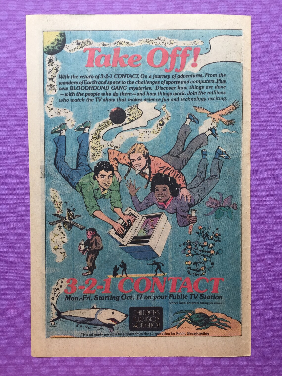 1983 3-2-1 Contact Show PBS vintage advertisement print | Etsy