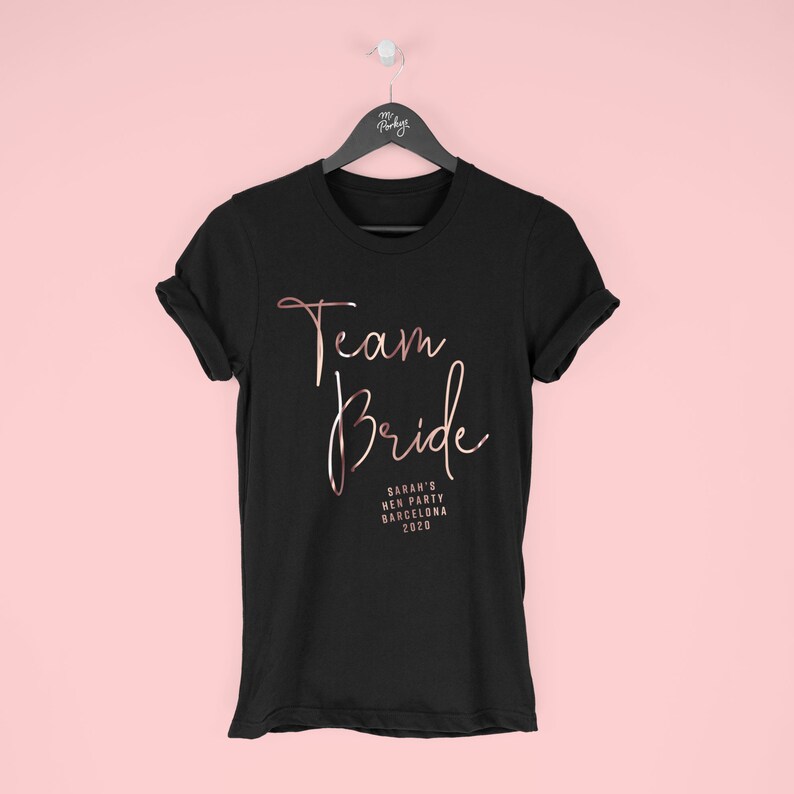 Rose Gold Team Bride Hen Party T Shirts Hen Party T Shirts Etsy