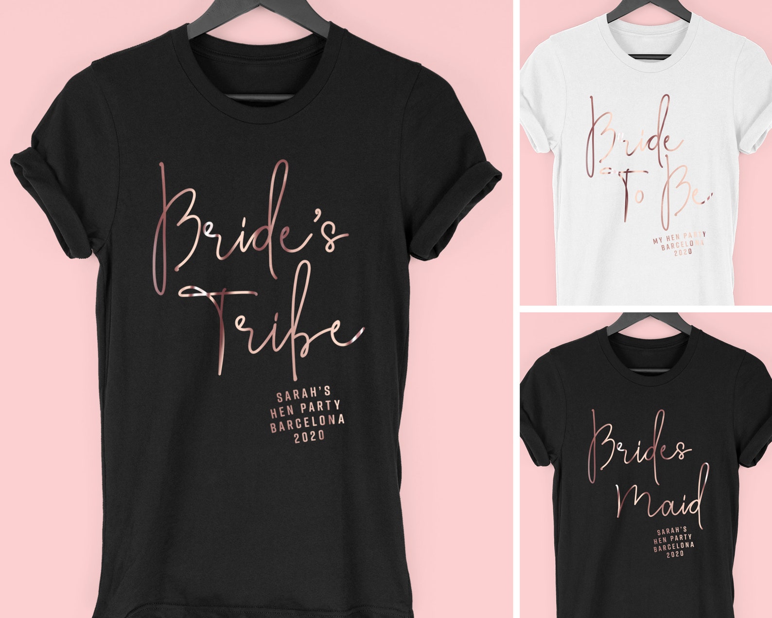 Rose Gold Bride Tribe Hen Party T Shirts Hen Party T Shirts Etsy Uk