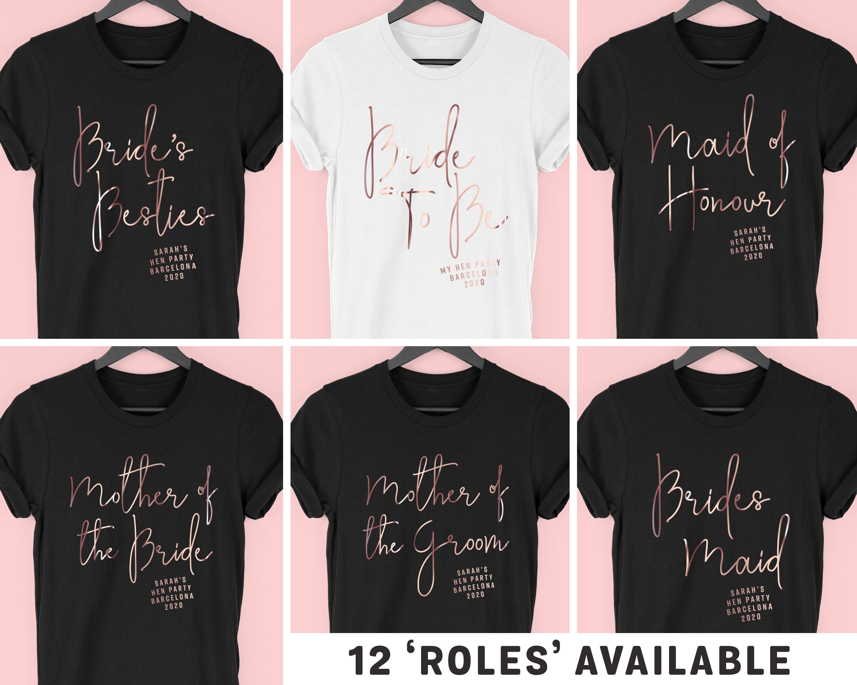 Rose Gold Bride Tribe Hen Party T Shirts Hen Party T Shirts Etsy Uk